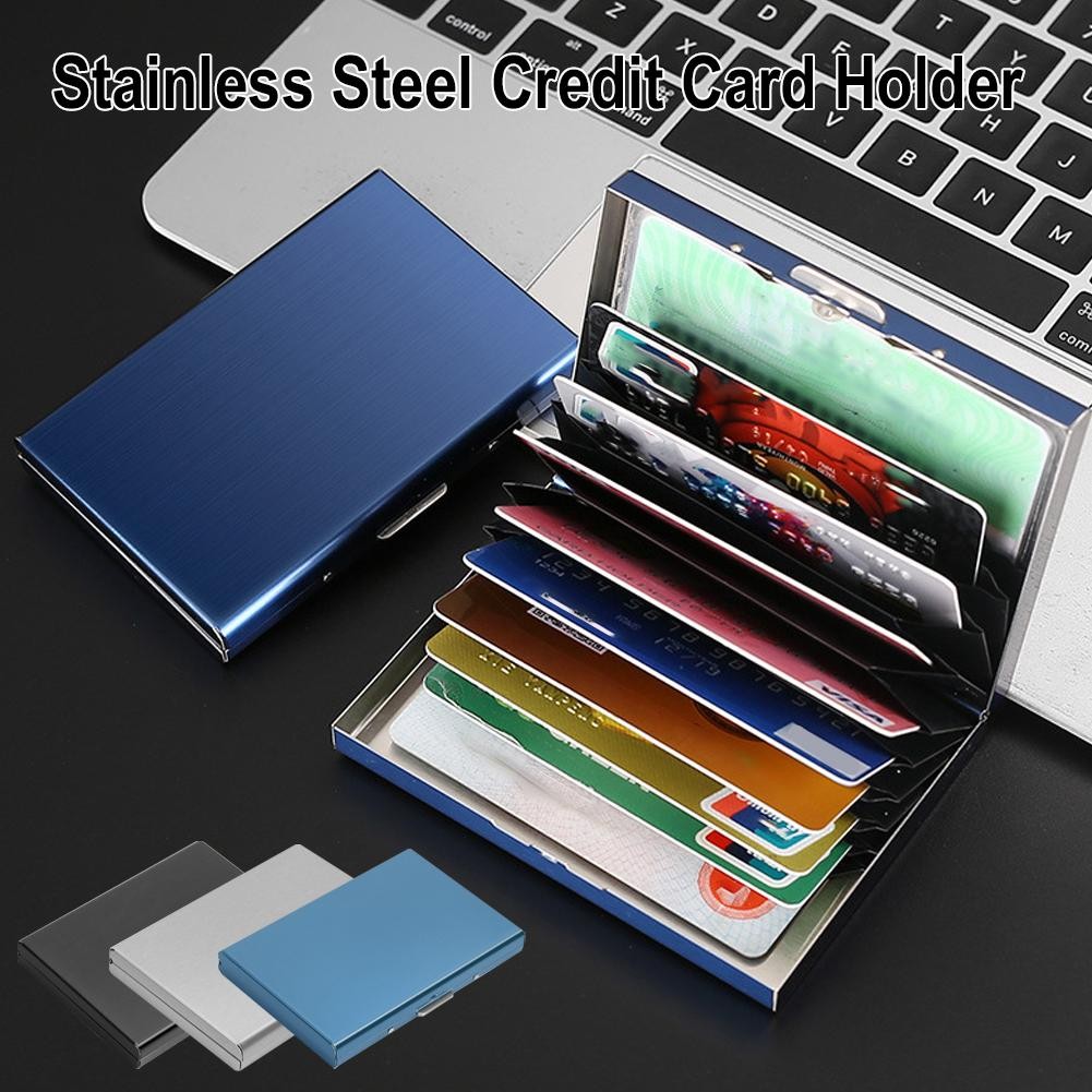 Stainless Steel Card Holder 6 Cards/10 Cards Metal Box Card Z0v1 ...