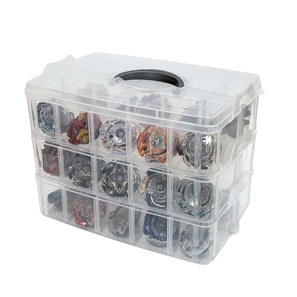 Beyblade Case - 30 Storage Slots, Clear Storage Box, Plastic Material ...