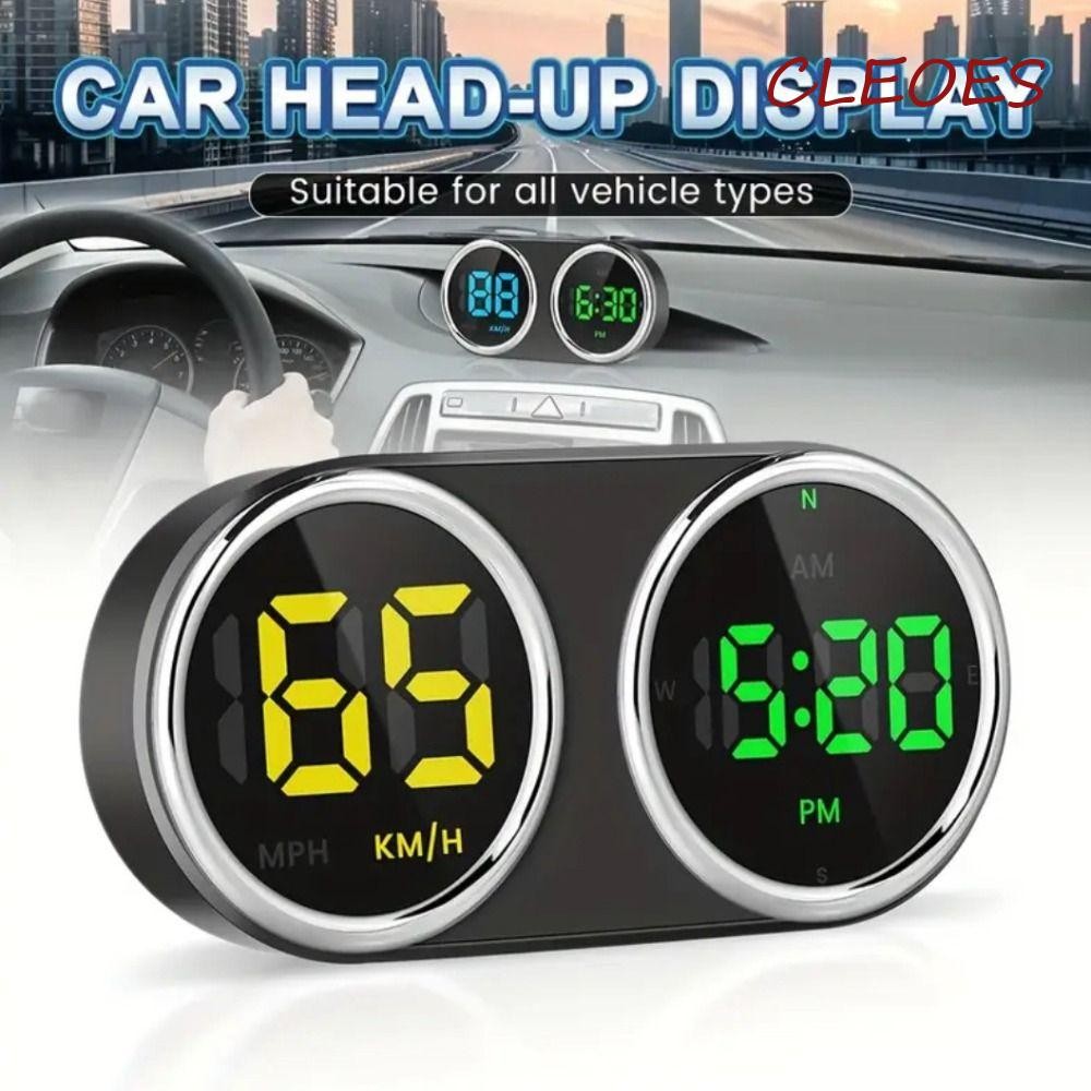 CLEOES GPS Car Digital Speedometer, 7 Color Switching Digital Clock HUD ...