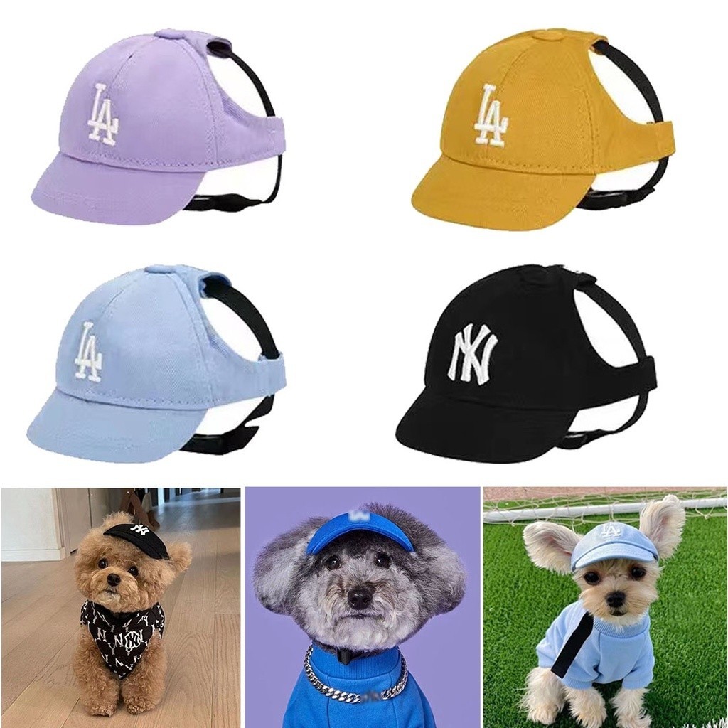 Pet hat dog cap small french fighting teddy large dog hat with ear hole ...