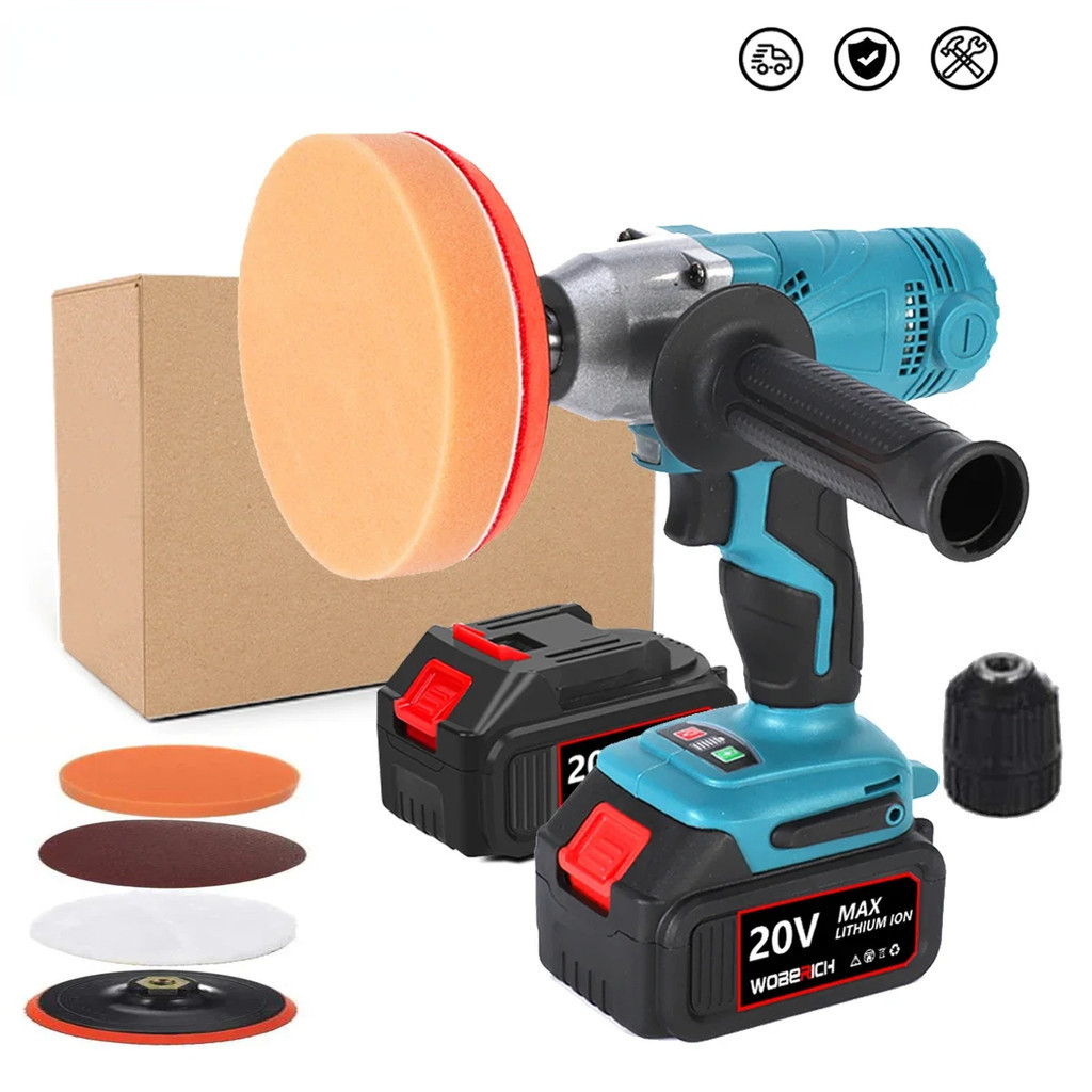 2 IN 1 Cordless Electric Car Polisher 2800RPM Auto Polishing Machine ...