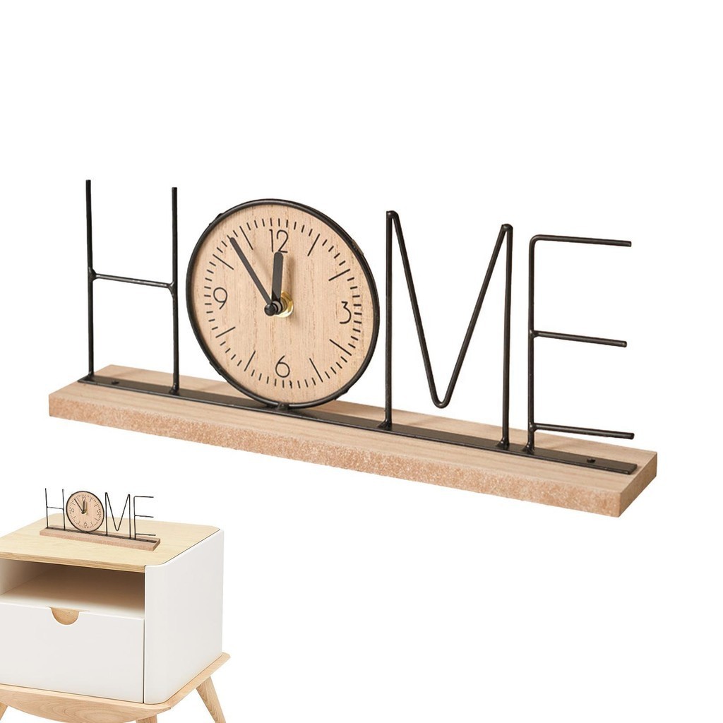 30CM Wooden Wall Clock Personalized Wooden Desk Clock Vintage Table ...