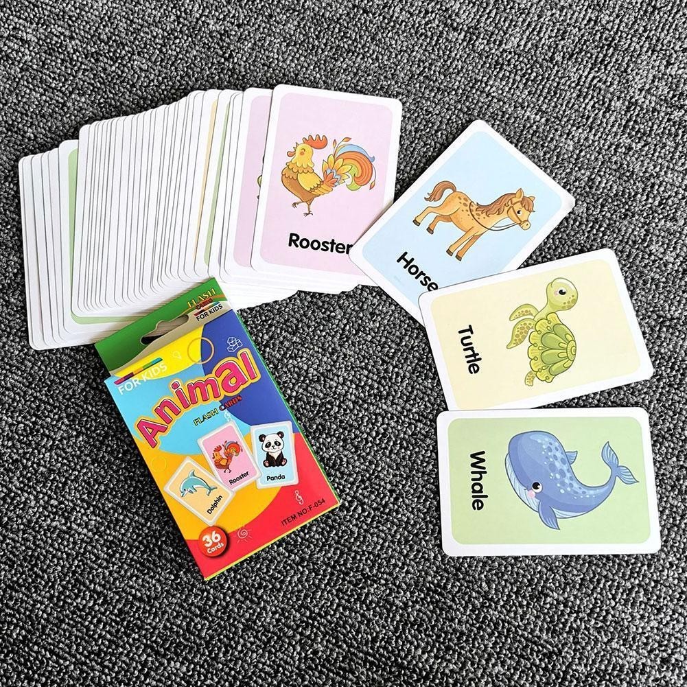 36 Flash Card Cognition Teaching Aids Learning Match English Cards For ...