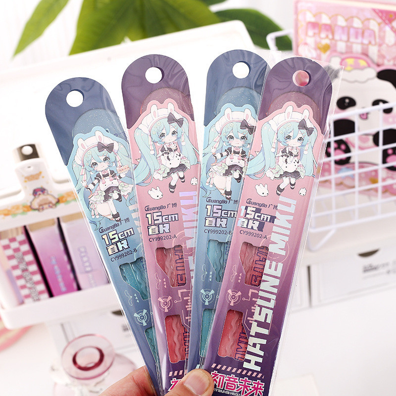 1pcs Guangbo × Hatsune Miku Co Branded Series 15cm Ruler Anime Cartoon ...