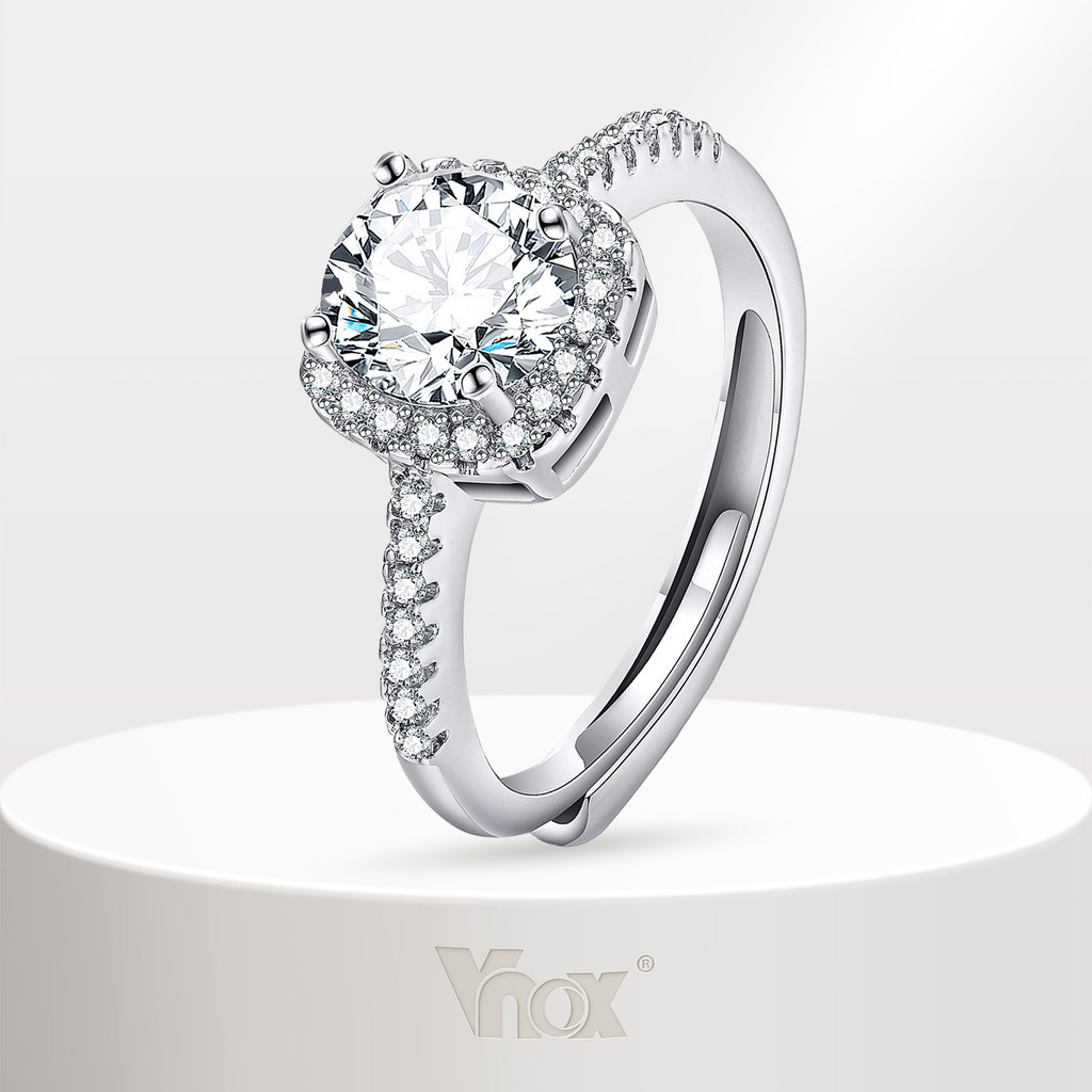 Vnox Promise Rings,Engagement Rings for Women Men Solitaire Crystal ...