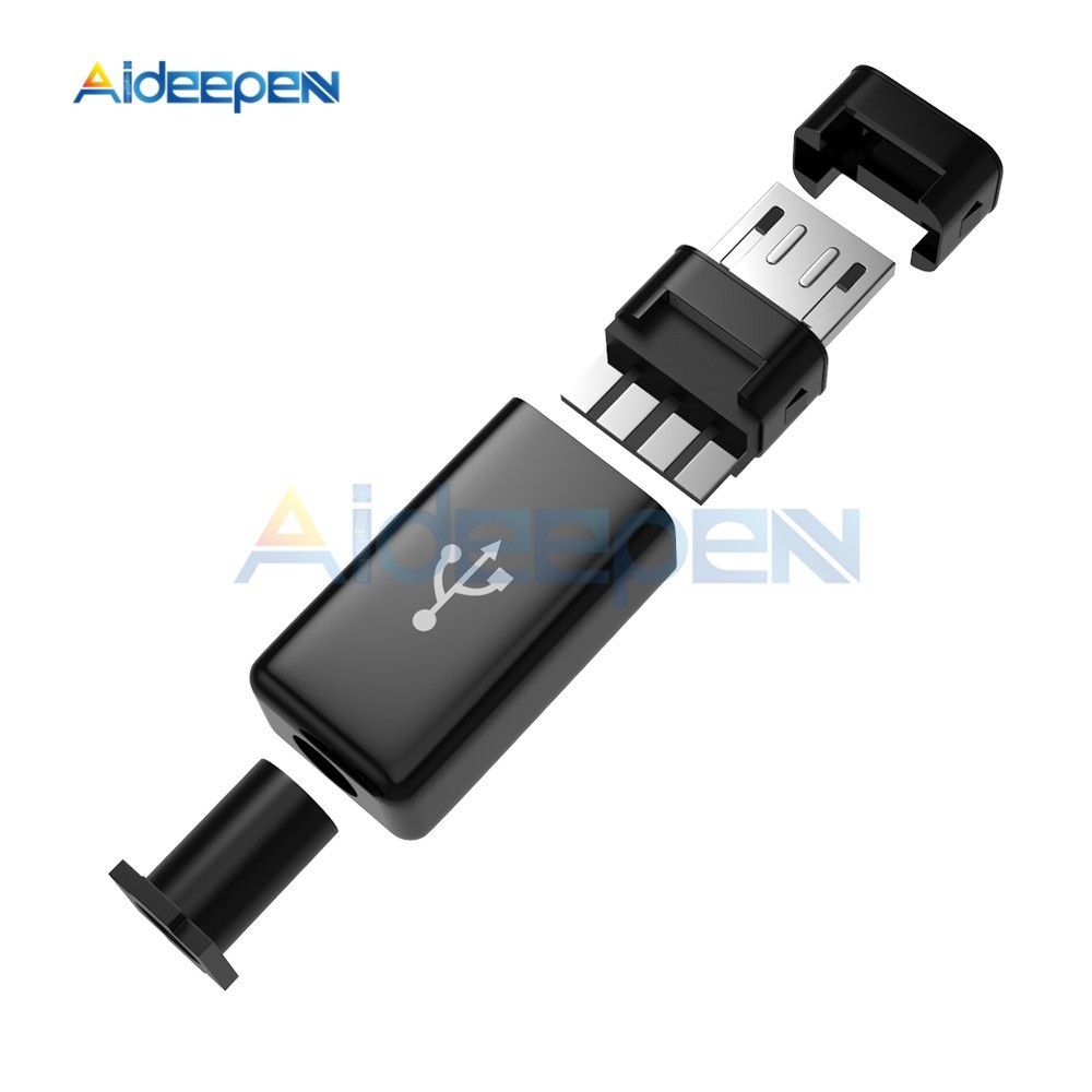 RQ+＞5sets Micro USB Male Plug Connectors DIY Kit Male Connector with ...
