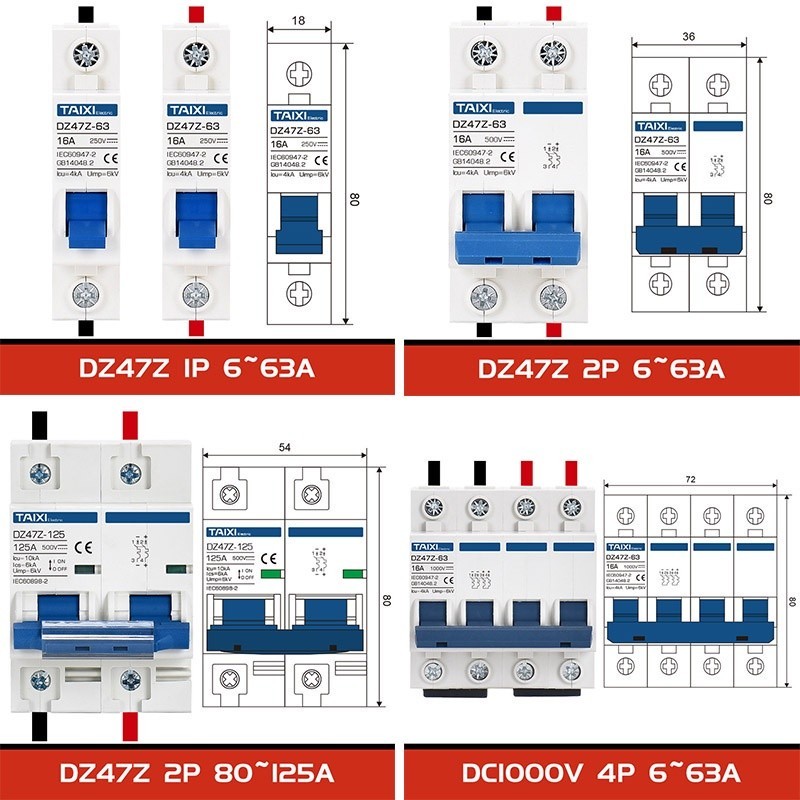 TAIXI CCC Quality Non-Polarized Solar System 10KA 500VDC Two Phases DC ...