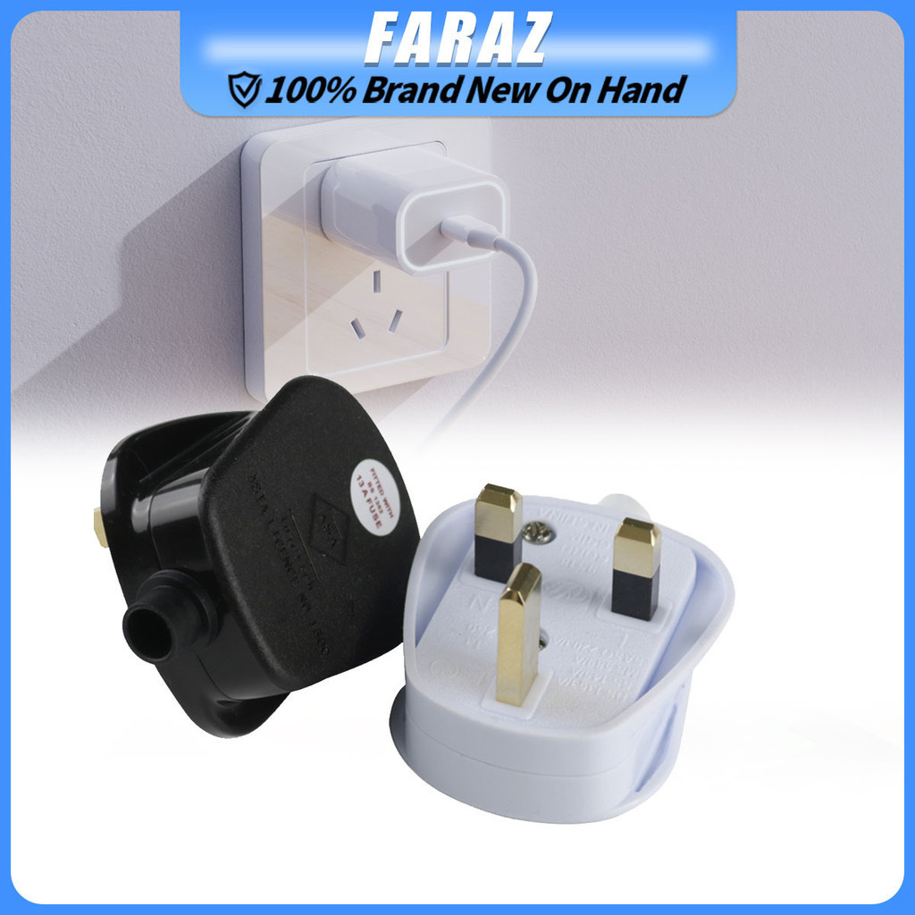 UK 3 Pin AC Electrical Power Extension Adaptor Male Plug Fused Socket ...
