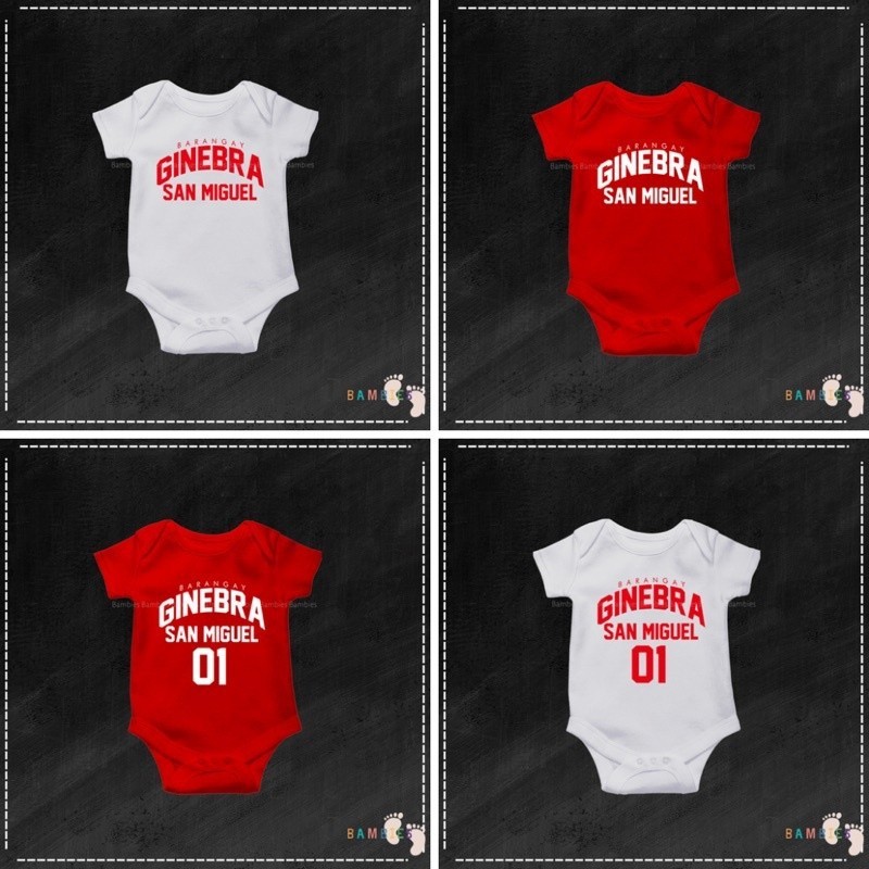 Customized GINEBRA design Onesies - Barangay Ginebra San Miguel (with ...