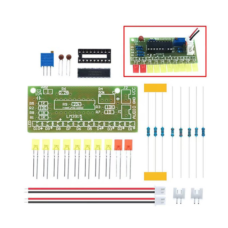 LM3915 Fun 10 Segment Audio Level Indicator Kit DIY Level Indicator ...