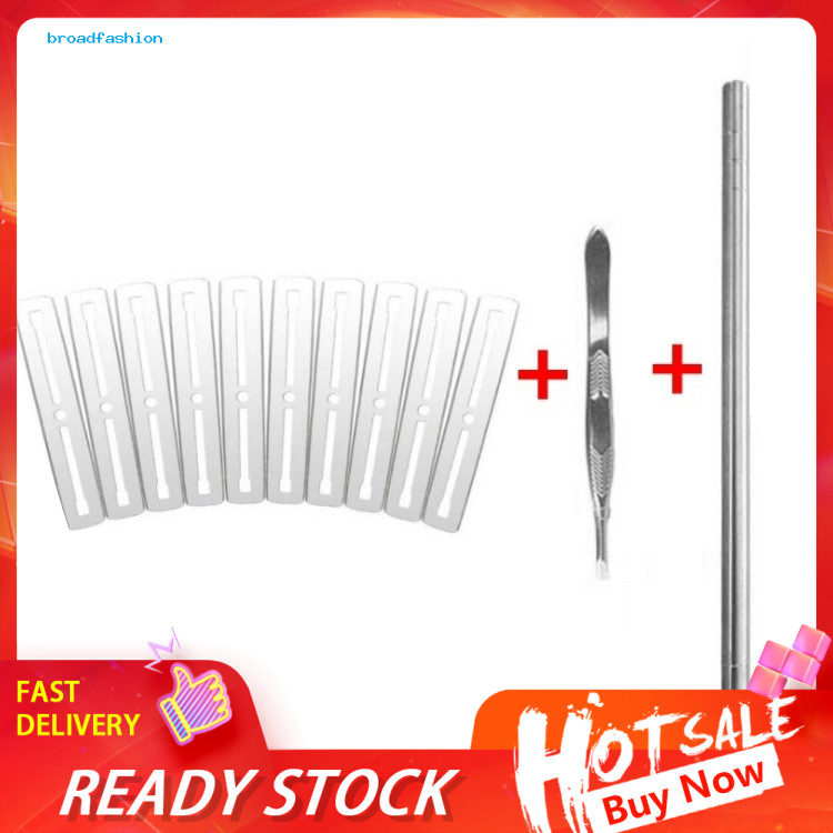 BRO_ 10Pcs Blades Magic Engraving Pen Razor Beard Hair Styling Trimming ...