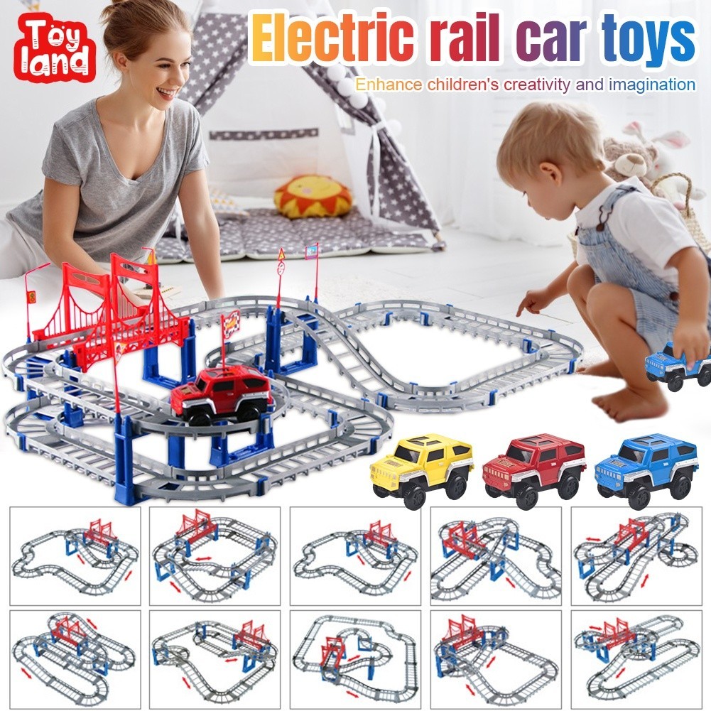 DIY 3D Electric Rail Toy Car Color Track Racing Car Toy Educational ...