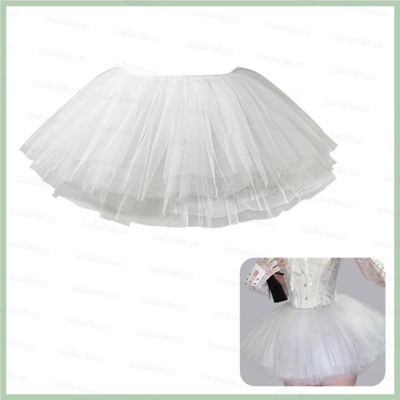 As Womens 28cm Short Tutus Skirt 1950s Bubble Puffy Skirts 6 Layer Pleated Ruffled Petticoat ...
