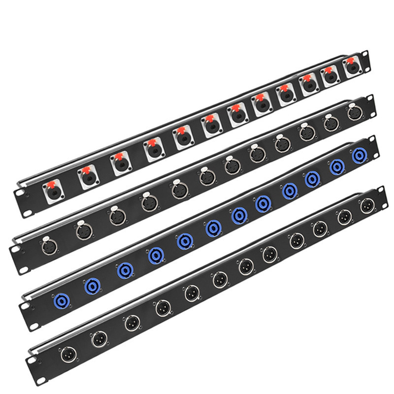 1U 19inch cabinet Rack Mount Patch Panel 8 12Way Channel 6.35mm Jack ...