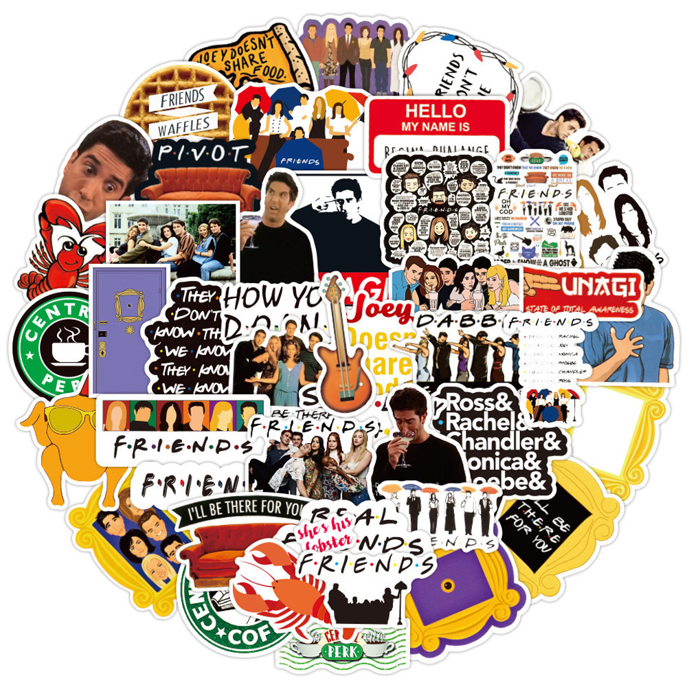 Y&P| Friends Stickers Set American TV Series Graffiti Waterproof Decals ...