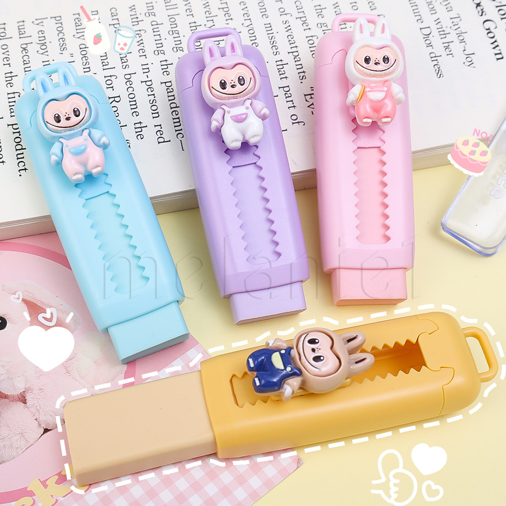 Kawaii Candy Color Retractable Erasers - No Trace - Push-Pull Type Cute ...
