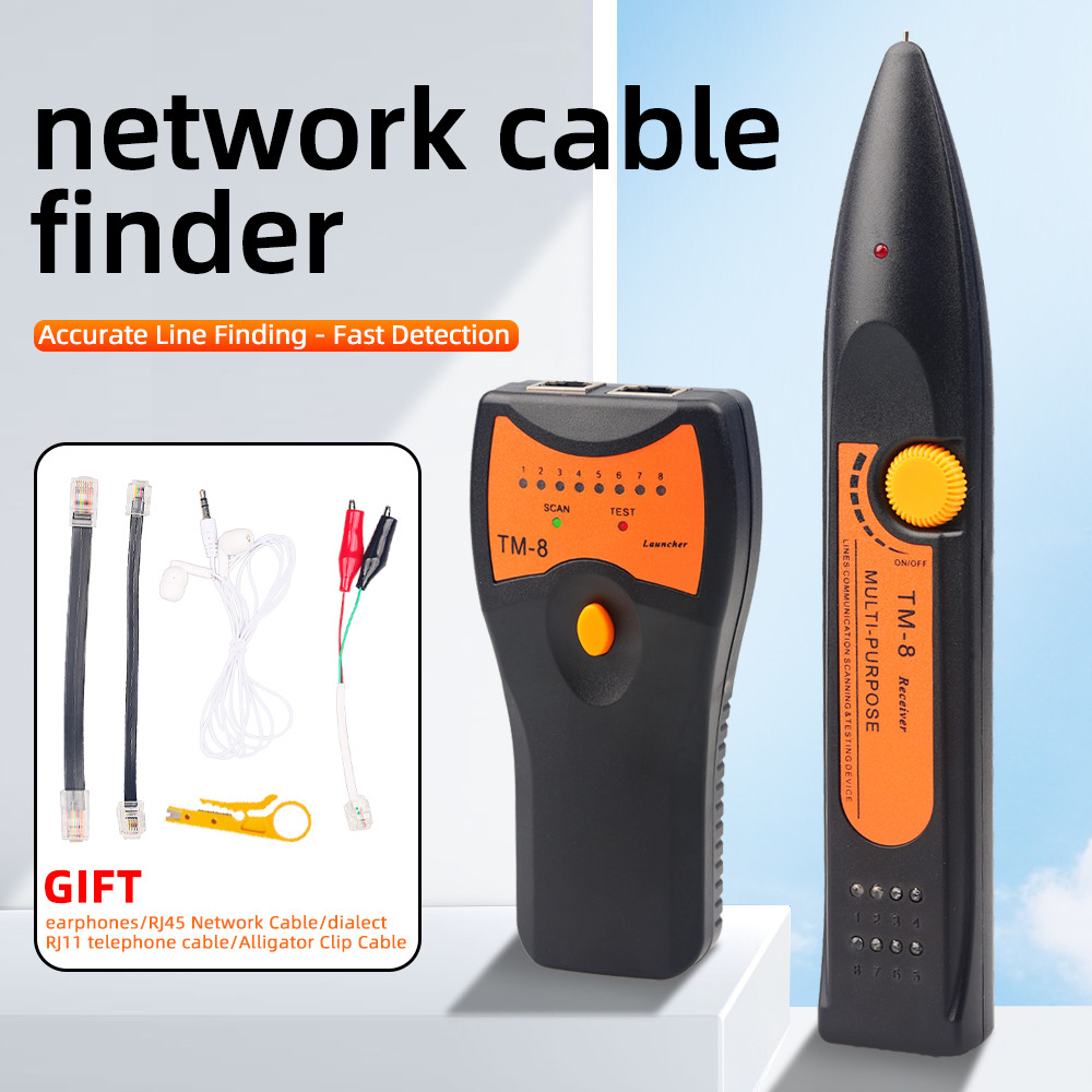 Saivxian Tm 8 Rj11 Rj45 Cat5 Cat6 Telephone Lan Network Cable Tester Detector Wire Tracker