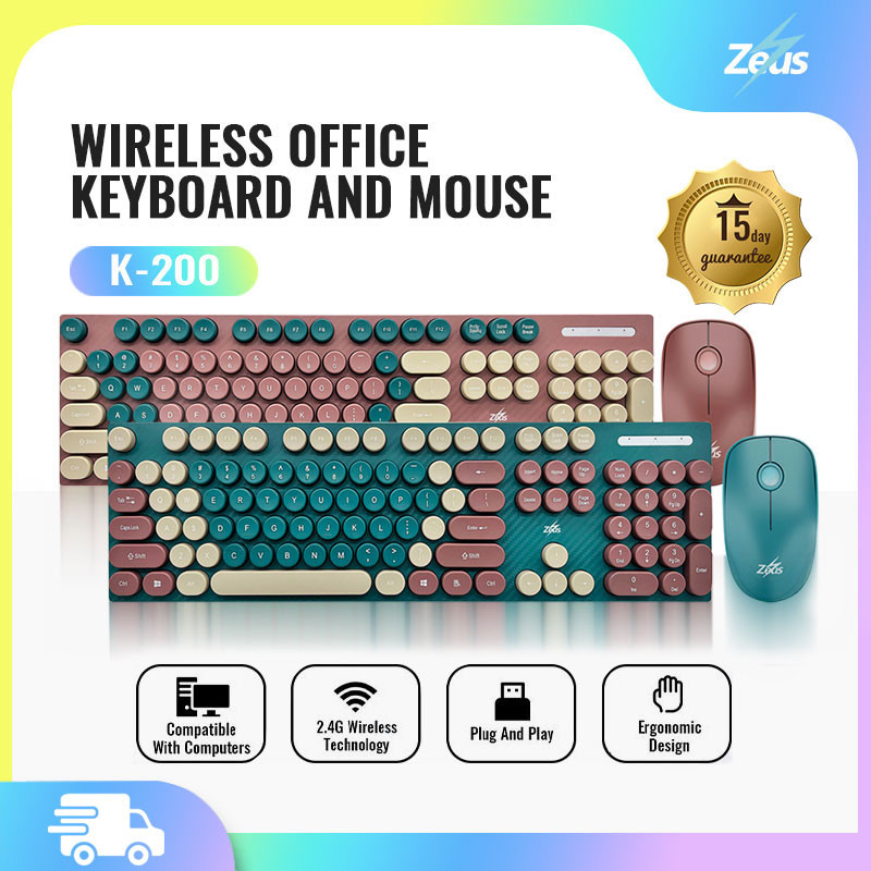 Zeus K-200 Slim 2.4GHz Wireless Keyboard And Mouse Set With USB ...