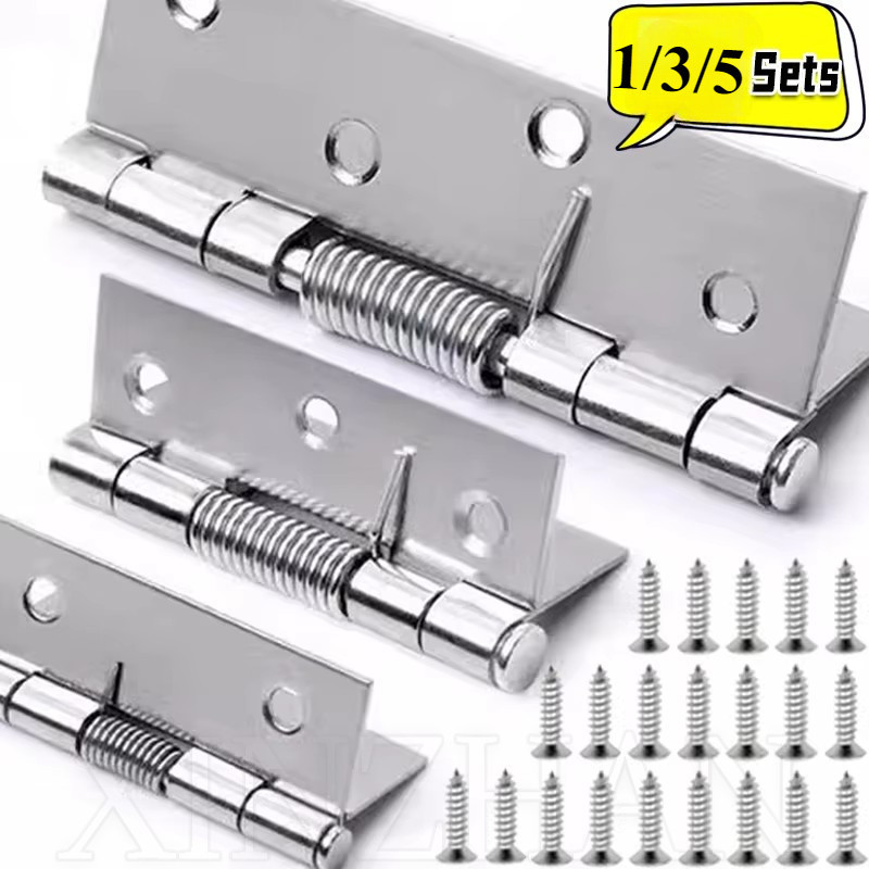 2/3/4 Inch Self Closing Spring Hinge - 1/3/5 Set Stainless Steel Door ...