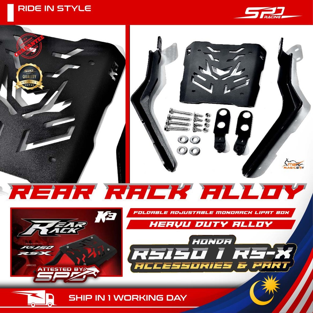 K3 Monorack Lipat Box Kotak Bracket Rear Rack Luggage Pemegang Heavy ...