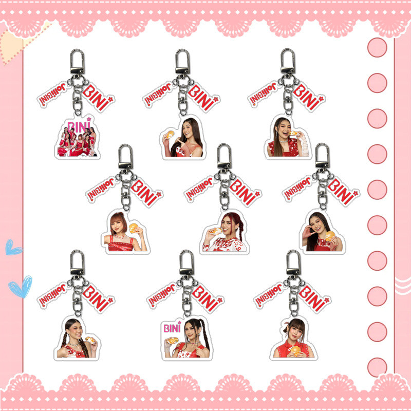 Cherry on Top Jollibini BINI Keychain MIKHA SHEENA Key Chain AIAH GOLET ...