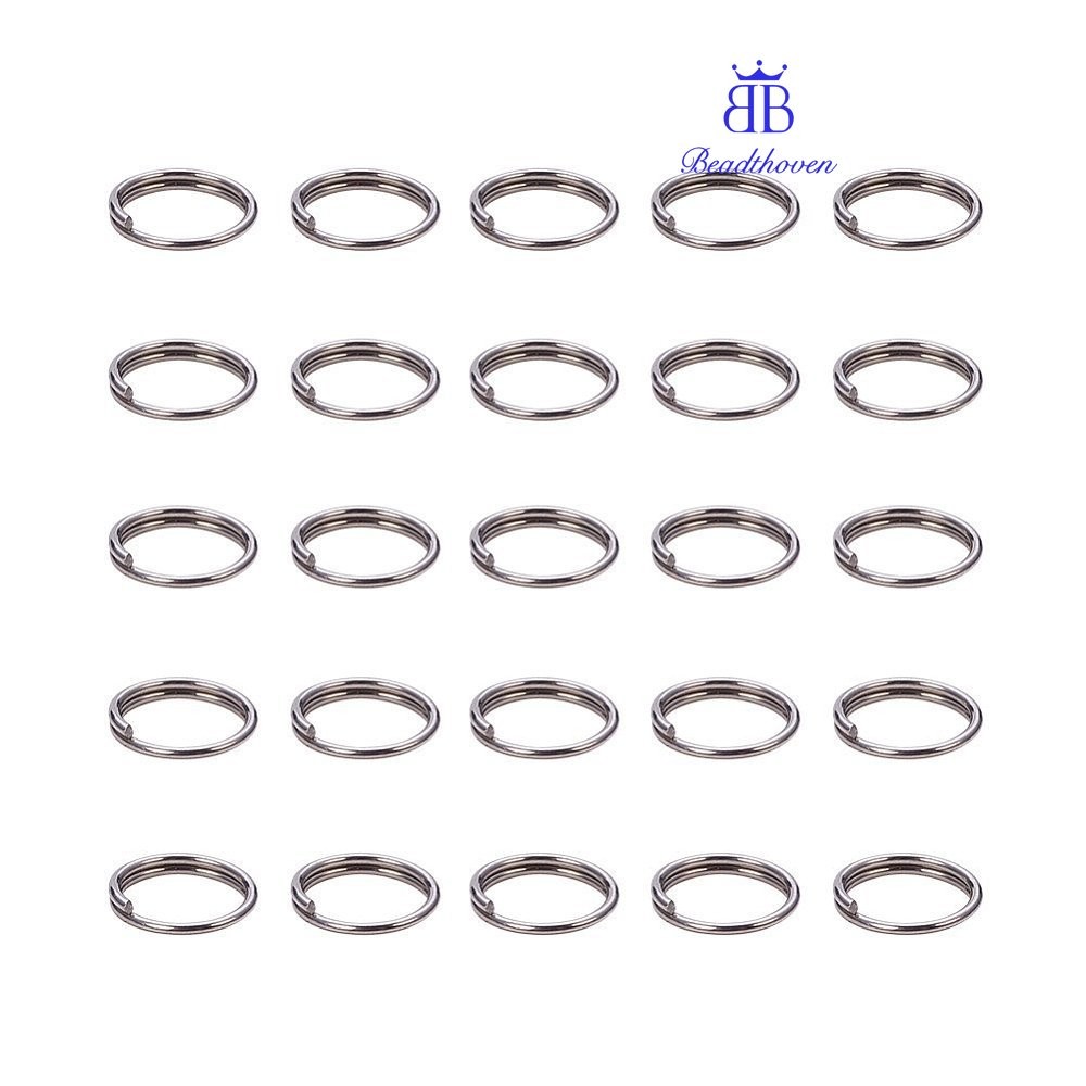20g About 215 Pcs 7mm 304 Stainless Steel Split Rings Double Loop Jump ...