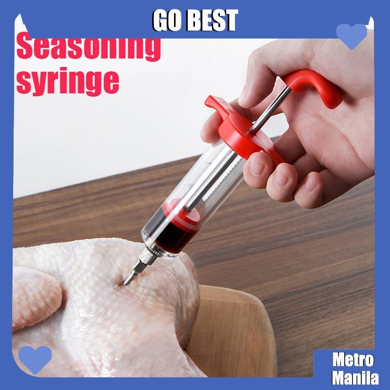 Meat Syringes Sauces Marinades Party Turkey Needles Steak Injector ...