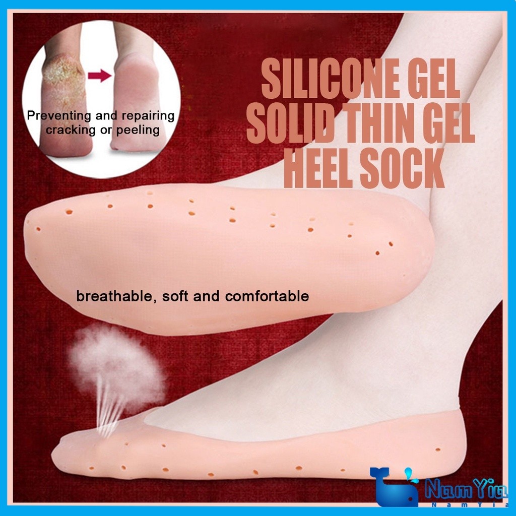 Namyia Silicone Gel Solid Thin Gel Heel Socks Cracked Foot Skin Care ...