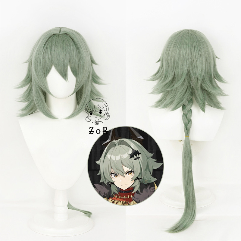 Caesar King Cosplay Wig Zenless Zone Zero Long Green Heat Resistant ...