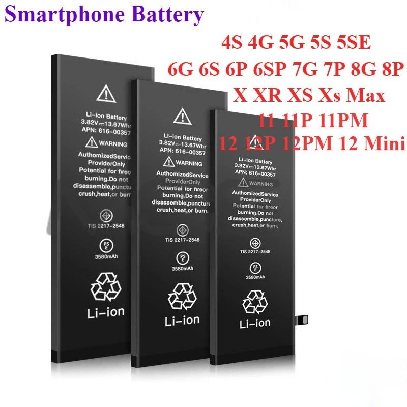 Compatible Battery for 4G 4S 5G 5S 6G 6s 6SP 7G 7P 8G 8P 11 11PM 12 12P ...