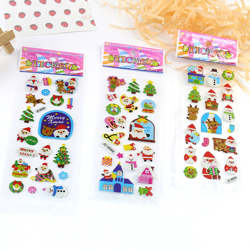 3D Bubble Patch Cartoon Stickers Kids Toy Christmas Gifs PVC Sticker ...