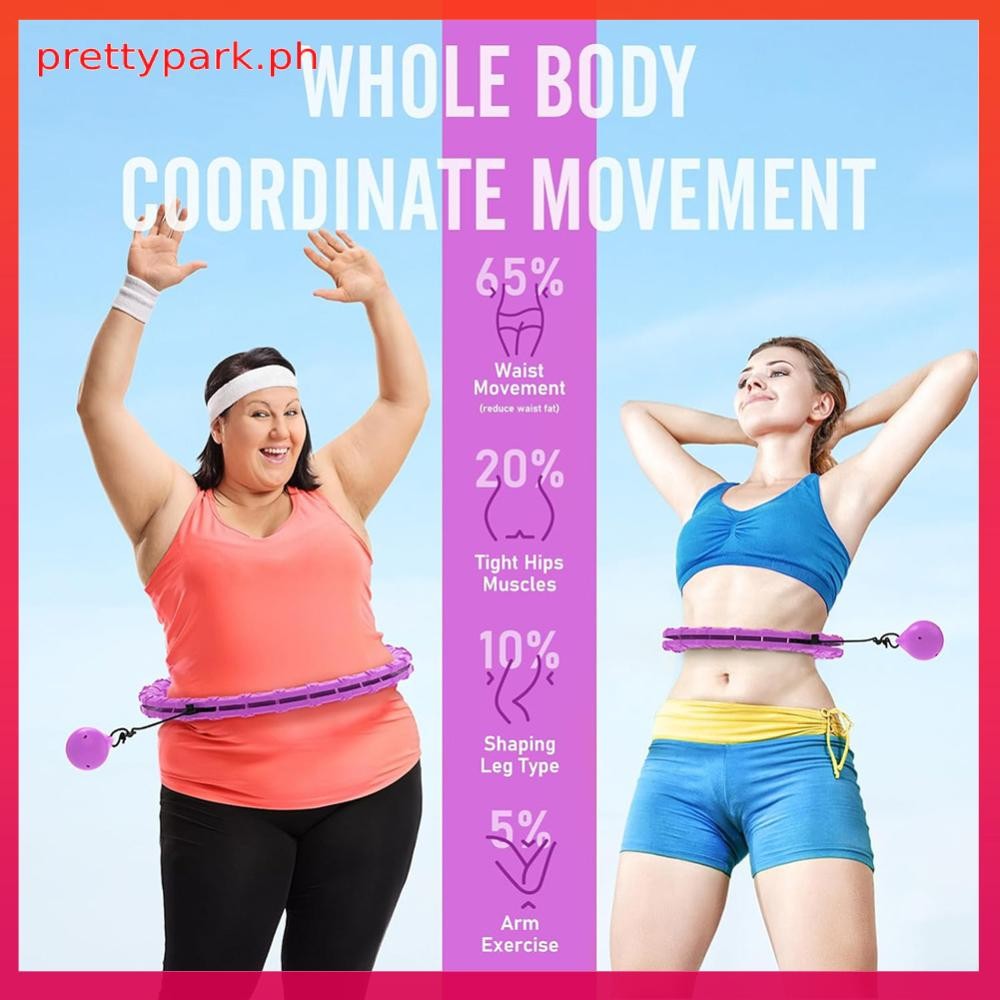 Smart Weighted Hoop Waist Exercise Circle 24 Detachable Knots for ...