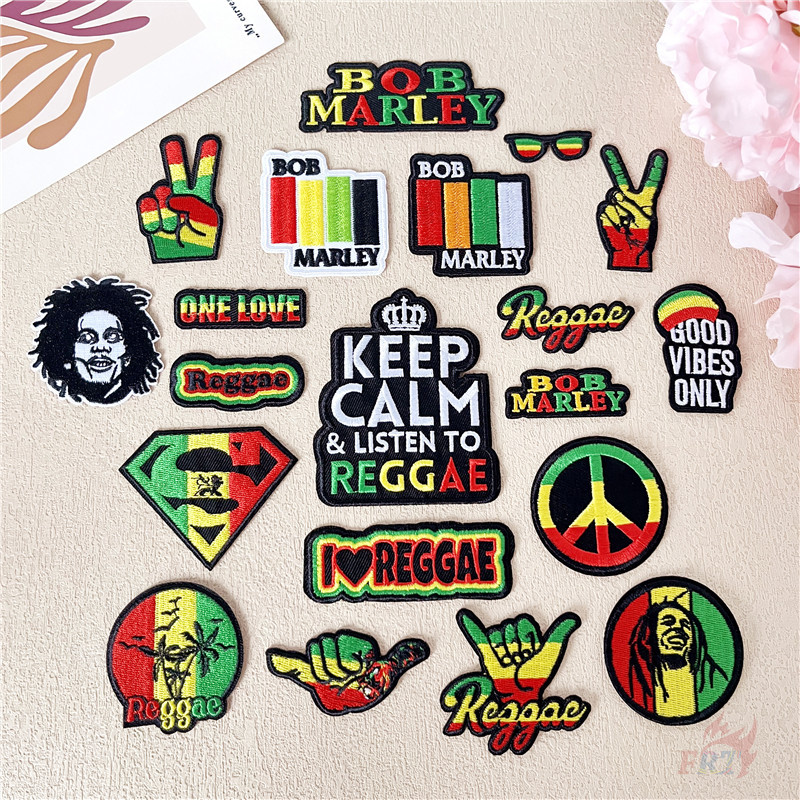 Bob Marley：Keep Calm & Listen To Reggae Iron-On Patch ♚ 1Pc Fans ...