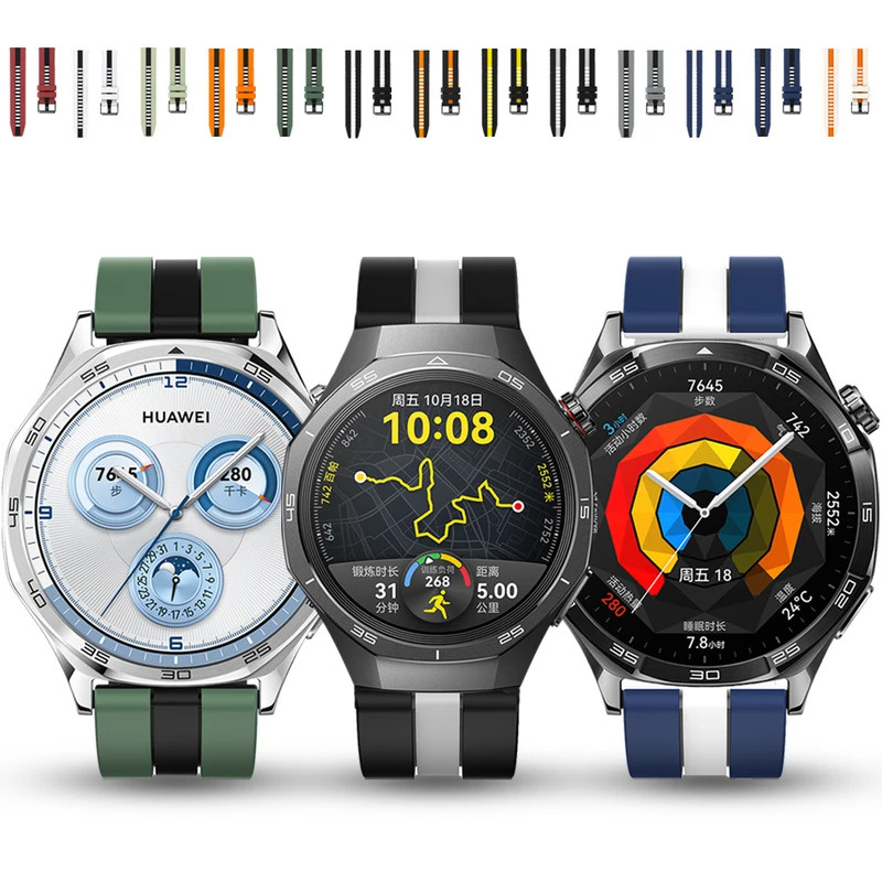 22mm Strap for Huawei Watch GT 5/gt4/gt3 46mm Two Toned Soft Silicone ...