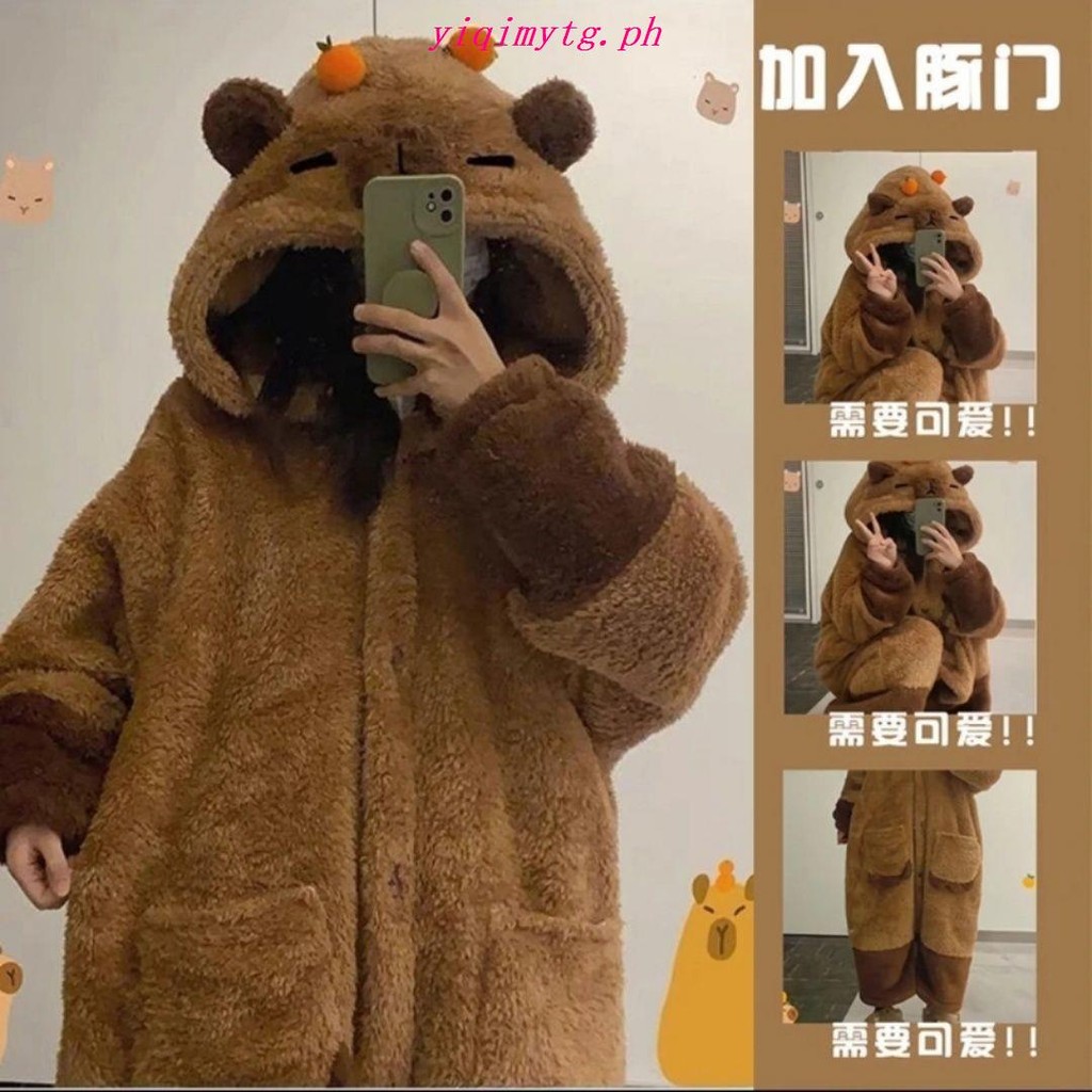 Adult Capybara Cosplay Costume Robes Kigurumi Onesie Anime Nightgown ...