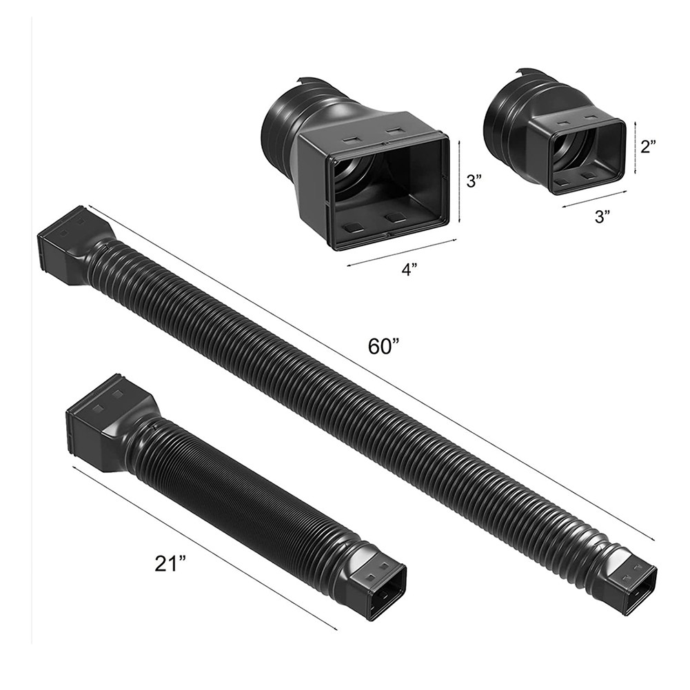 Plastic Drain Pipe Extender 21-60 inch Flexible Rain Gutter Downspout ...
