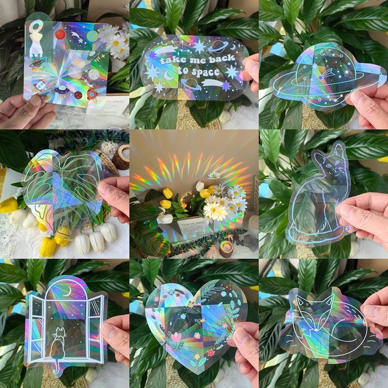 GMARTY Sun Catcher PVC Self Adhesive Glass Window Stickers Cat Moth ...