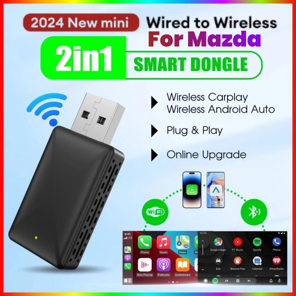 Wireless Carplay Android Auto Adapter 2 in 1 Mini Box Plug&Play CarPlay ...