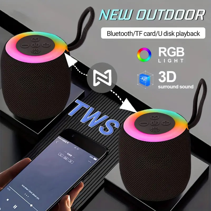Portable RGB Flashing Bluetooth Wireless Speaker, Low Frequency ...