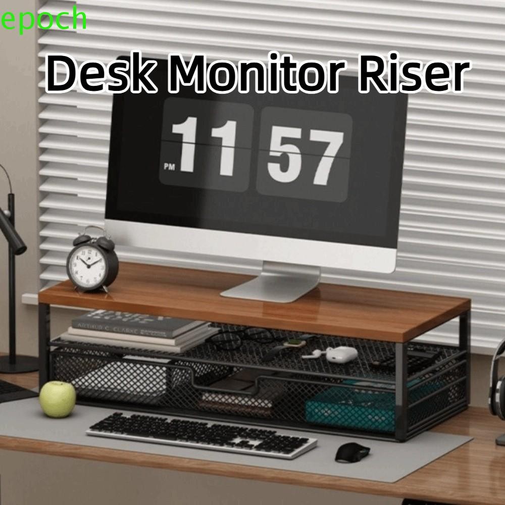 EPOCH Computer Monitor Stand, 2-Tier Design With Drawer Desk Monitor ...