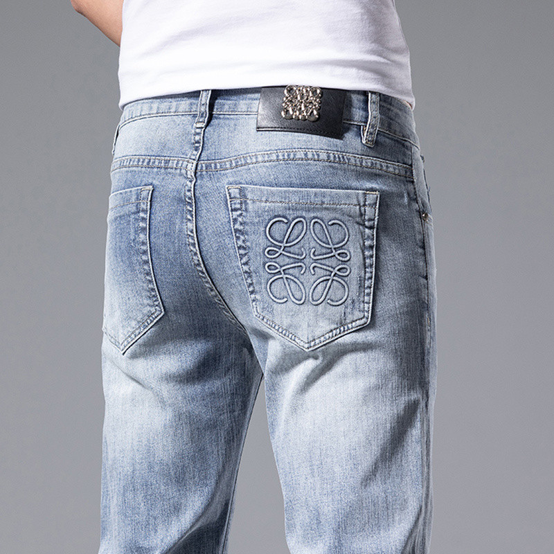 LOEWE0910 Men's Jeans Stretch Trendy All-Match High-End Jeans Trendy ...