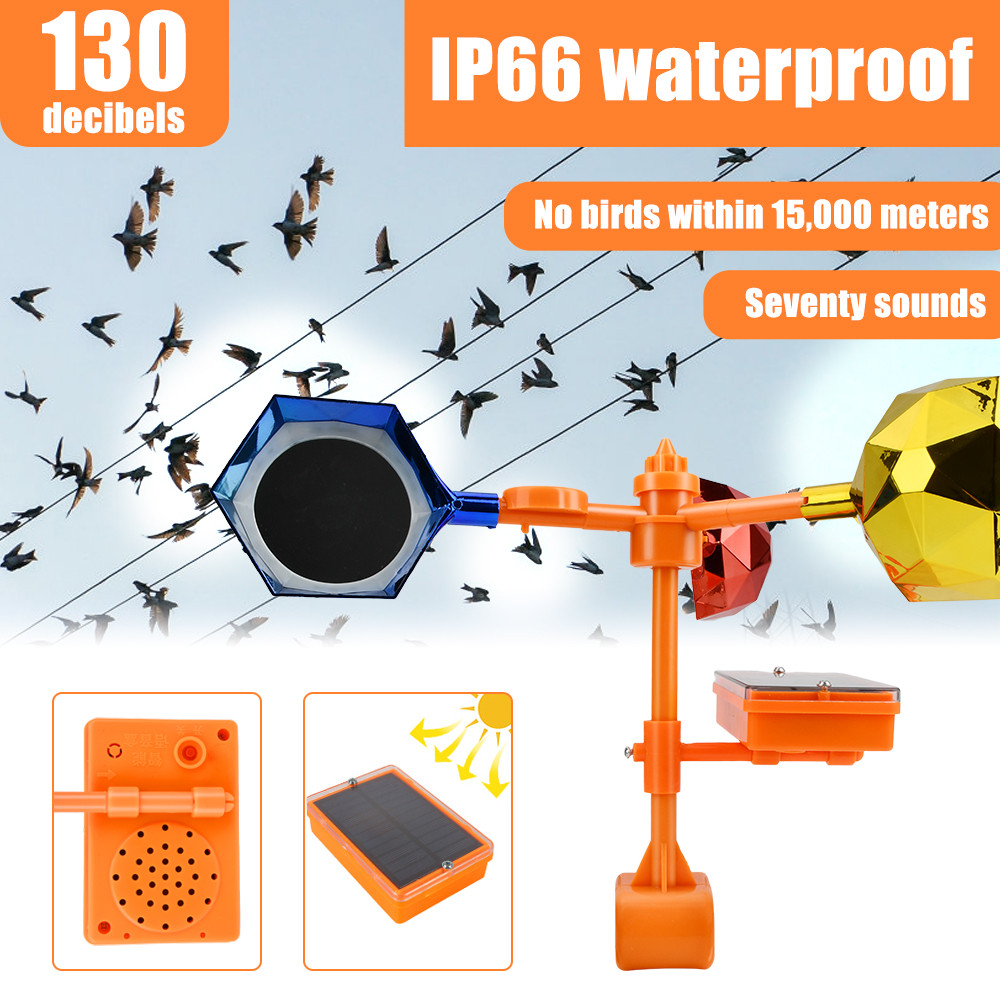 Solar Bird repeller Ultrasonic Animal repellent LED flash Outdoor Solar ...