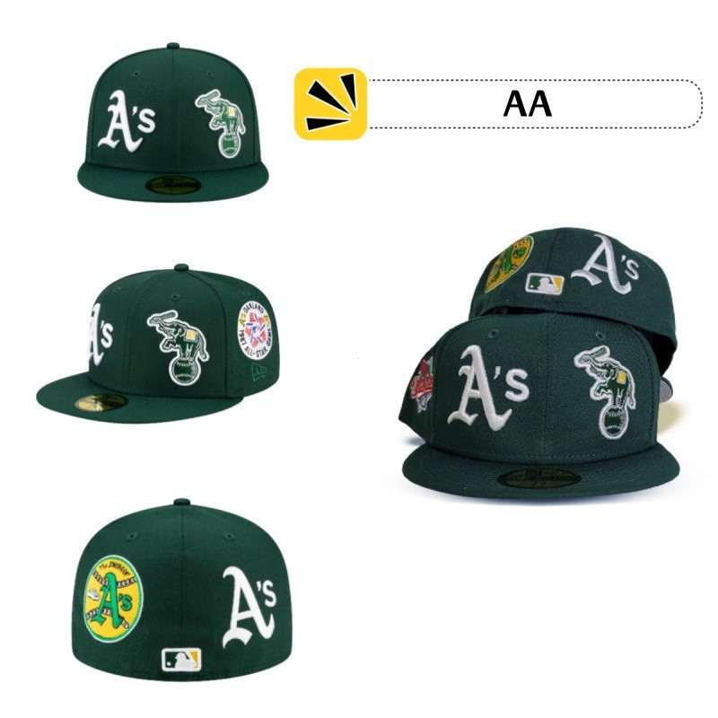 AA New/Era 59Fifty MLB Oakland Athletics Patch Pride Fitted Hat Fully ...
