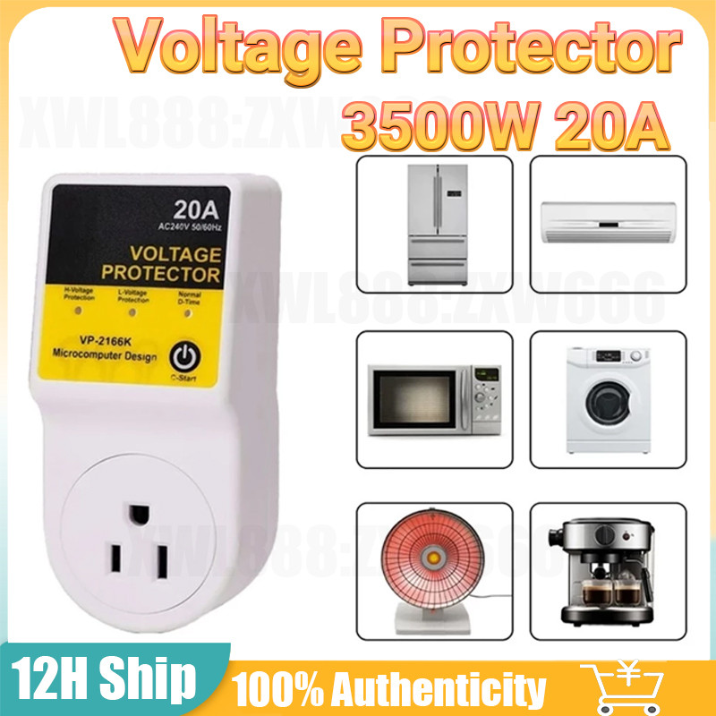 Power On Delay Voltage/Power Surge Protector 3500W 20A Automatic voltage switcher surge ...