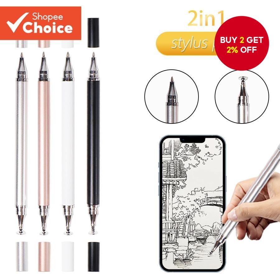 2-in-1 Universal Stylus Pen - High-Sensitivity Disc Tip for Android/iOS Tablets & Phones ...