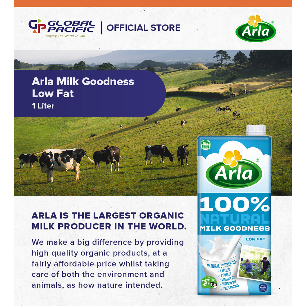 Arla Milk Goodness Low Fat Milk 1L Set of 3 | Shopee Philippines