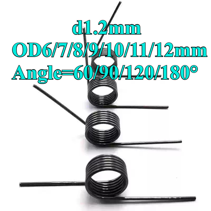 5pcs d1.2mm OD6/7/8/9/10/11/12mm V-shaped spiral torsion spring angle ...