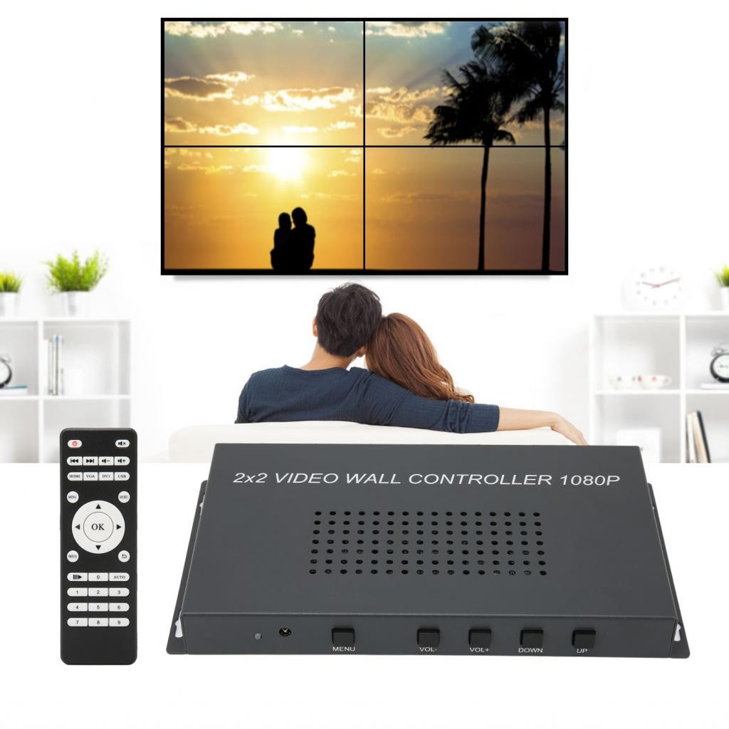 PUSOKEI LCD Video Wall Controller 2X2 Image Processor 1920x1080p 60HZ ...