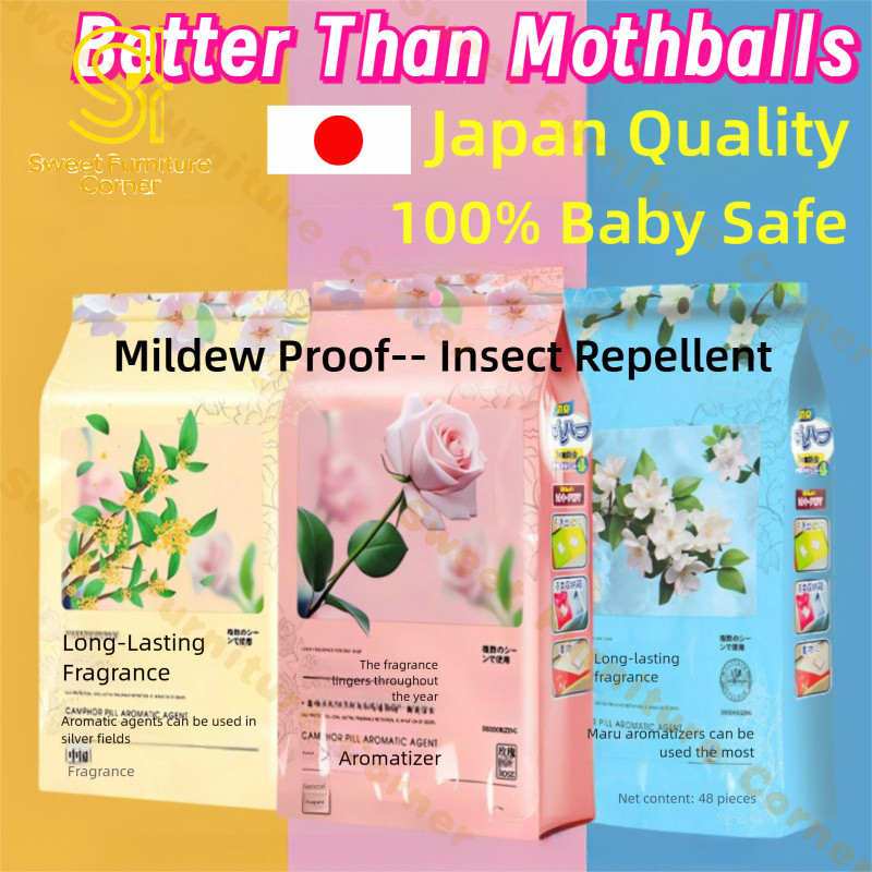 [24 Hours Ship]SFC 48 96PCS Japan Import Floral Scent Mothballs Closet ...