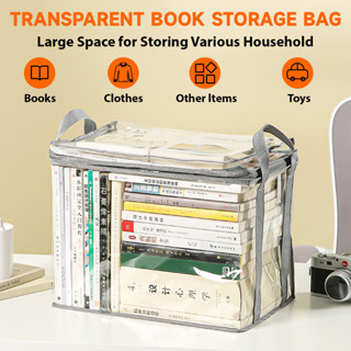 Book Storage Bag Flip Top Transparent Waterproof Dust Storage Bag ...